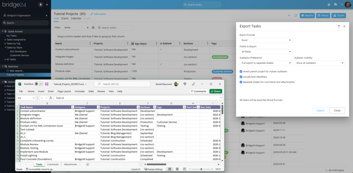 Bridge24 for Asana – Professional Reporting and Exporting Tools