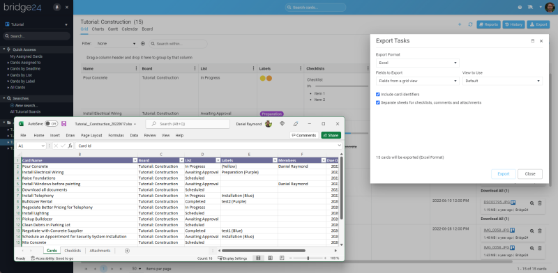 Trello Export Excel & CSV for Cards and Boards